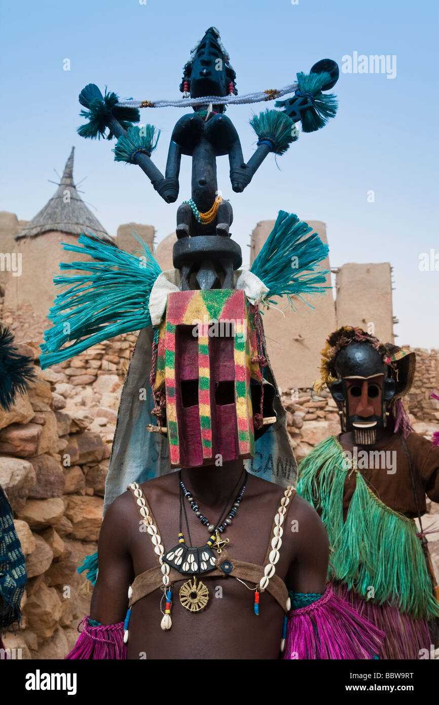 Africa West Africa Mali Dogon Country Bandiagara escarpment Masked ...