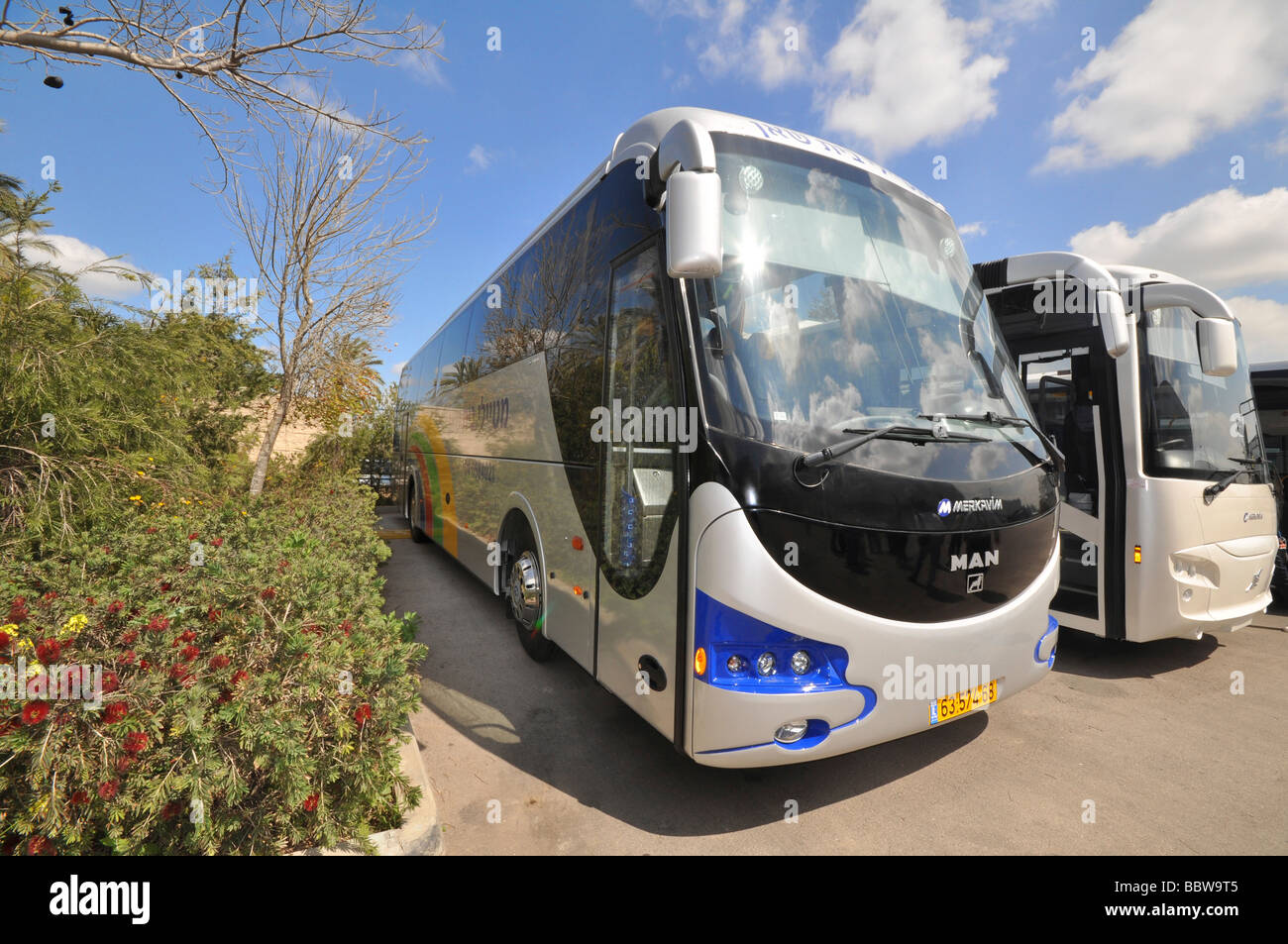 Israel Newly assembled bus at Merkavim Ltd Stock Photo - Alamy