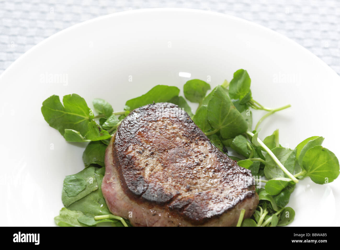 Fillet Steak with Watercress Stock Photo - Alamy
