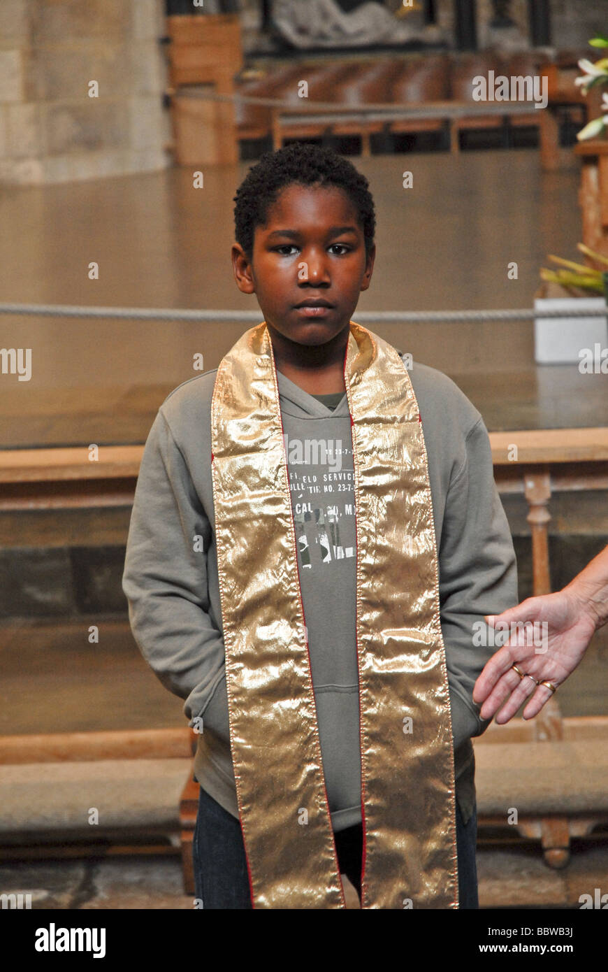 Black boy in church posing hi-res stock photography and images - Alamy