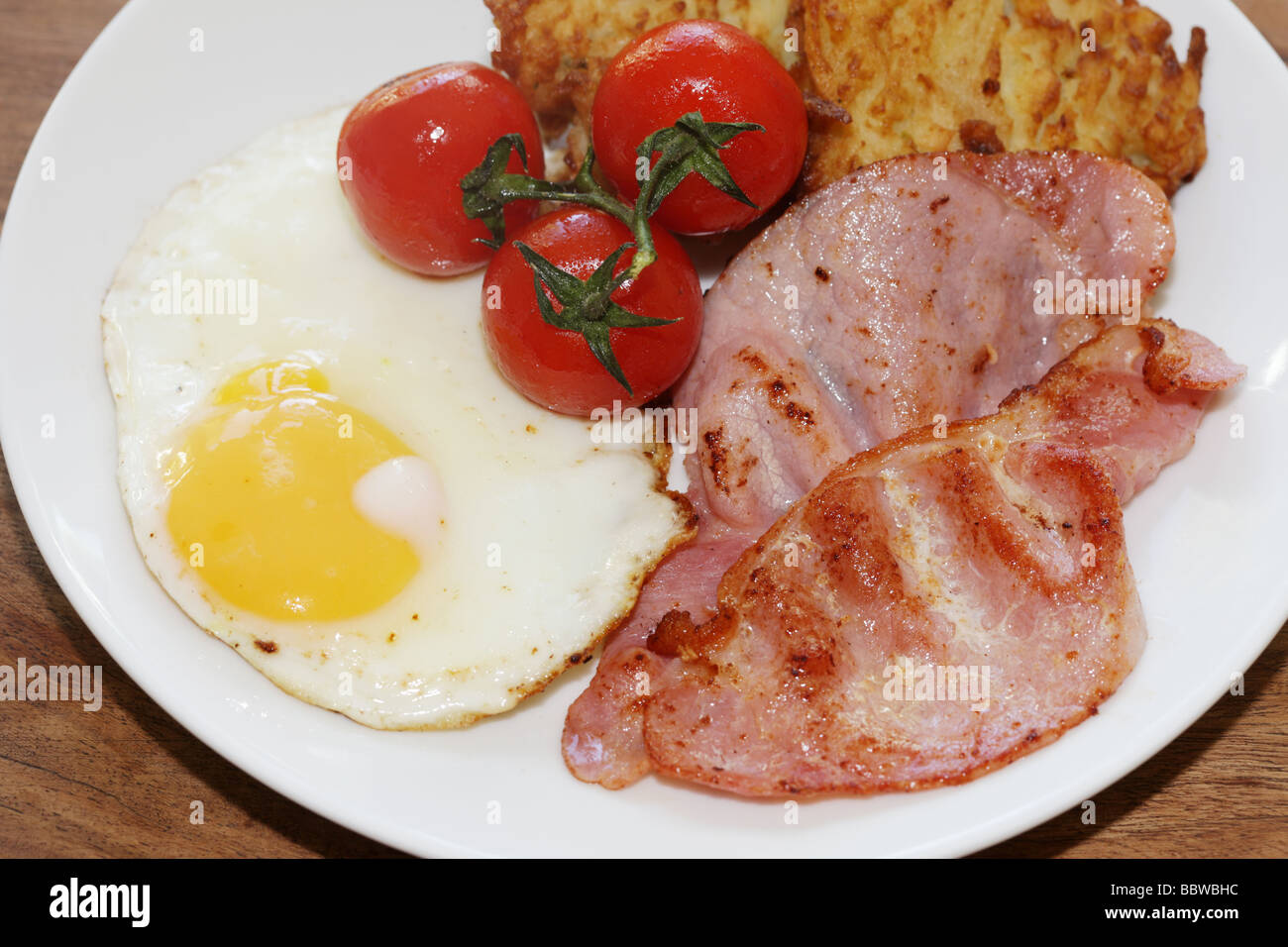 Traditional British Full English Cooked Breakfast With A Fried Egg ...