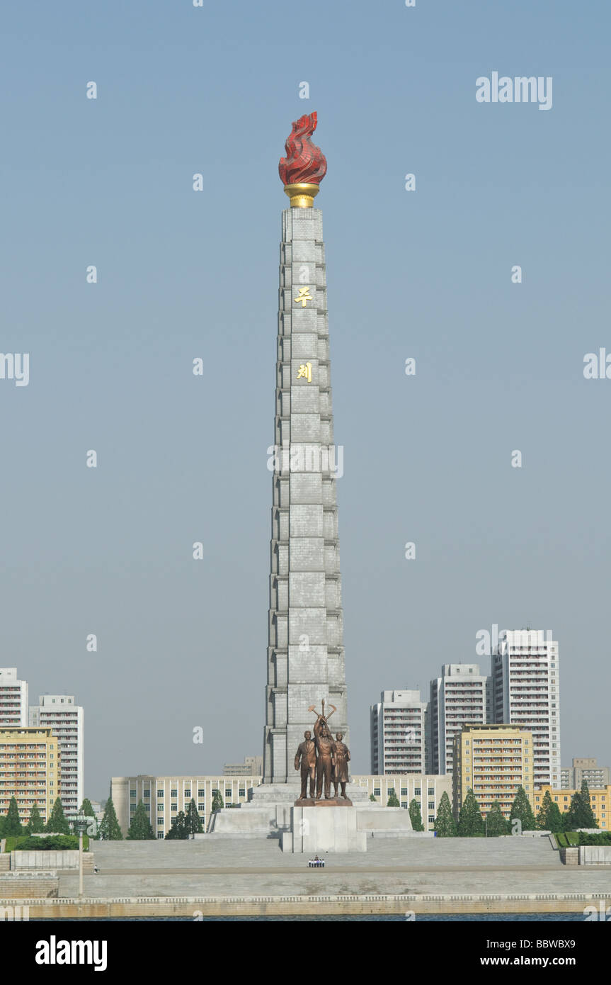Tower of Juche Idea in Pyongyang North Korea Stock Photo - Alamy