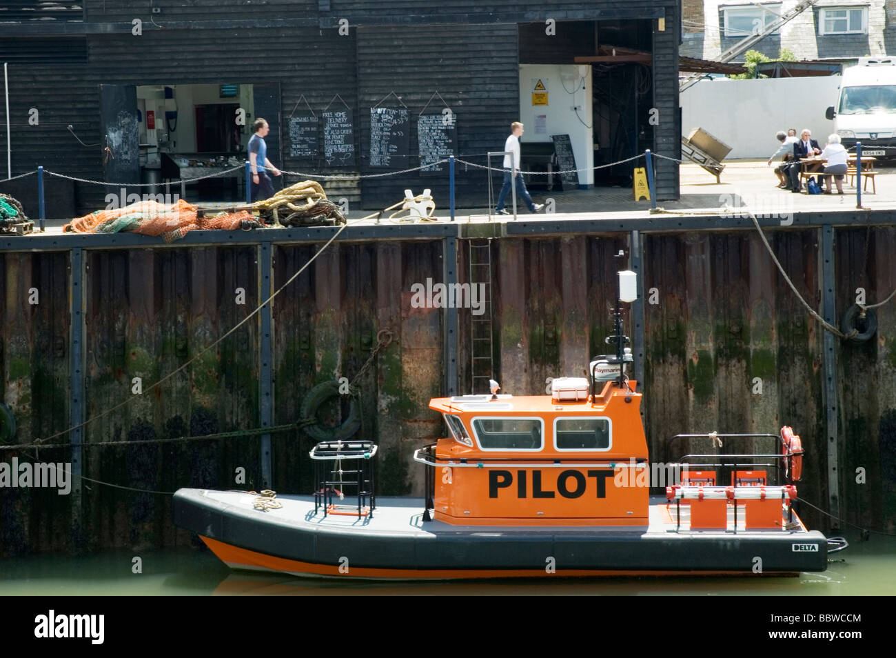 Pilot boat at Whitstable Harbour, Kent, England Stock Photo - Alamy