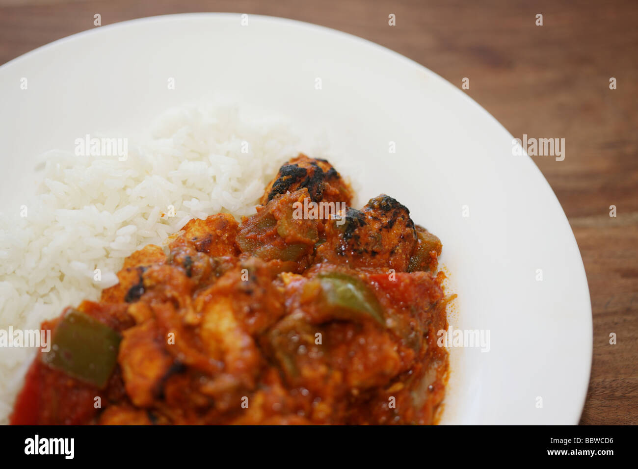 Chicken Tikka Masala with Rice Stock Photo - Alamy