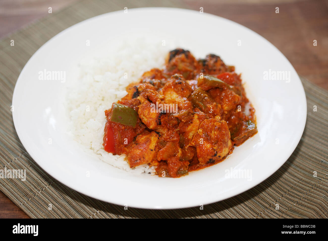 Chicken Tikka Masala with Rice Stock Photo - Alamy