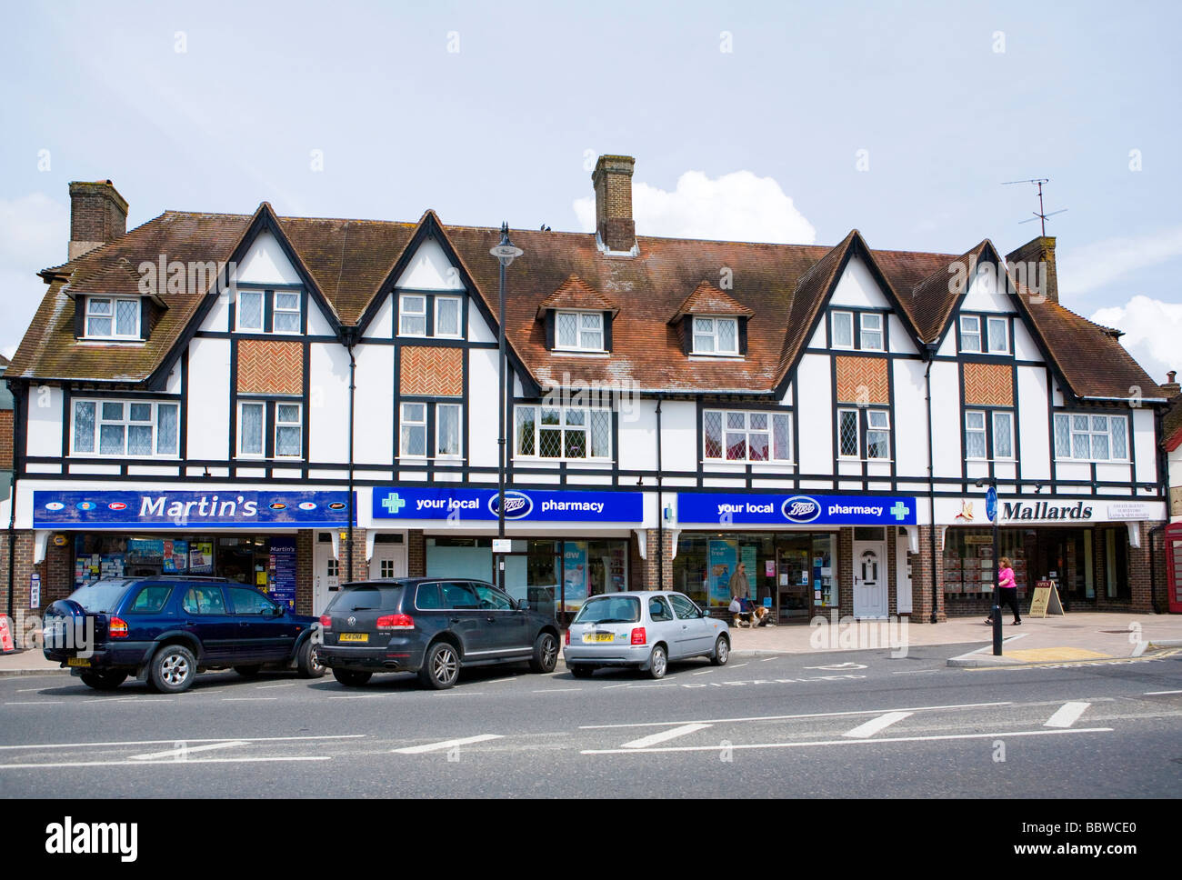 Parade Of Shops In The English Village Of Storrington West Sussex