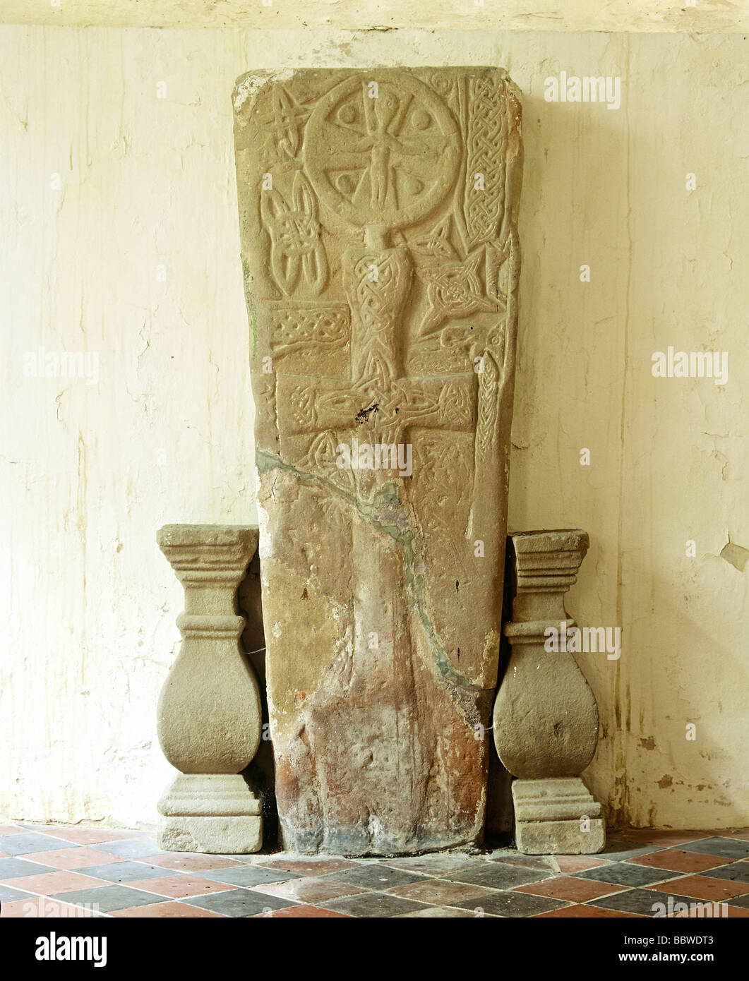 Celtic Grave Slab, in the Church of Tysilio and St Mary at Meifod ...
