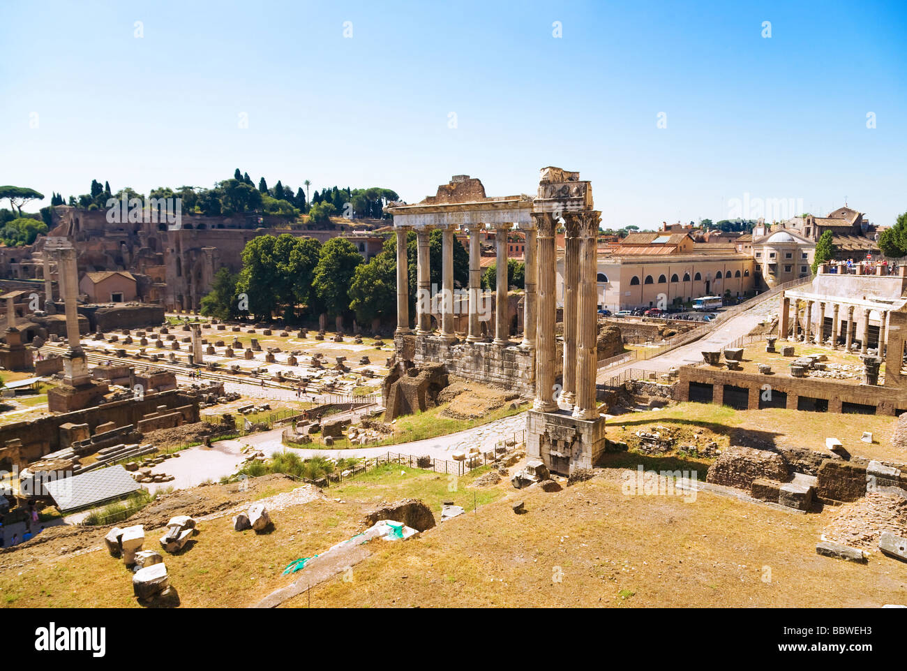 Ancient Forum in Rome Italy Wide angle view Stock Photo - Alamy
