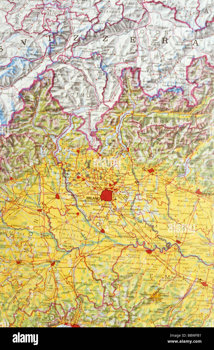 map, lombardia, italy Stock Photo - Alamy