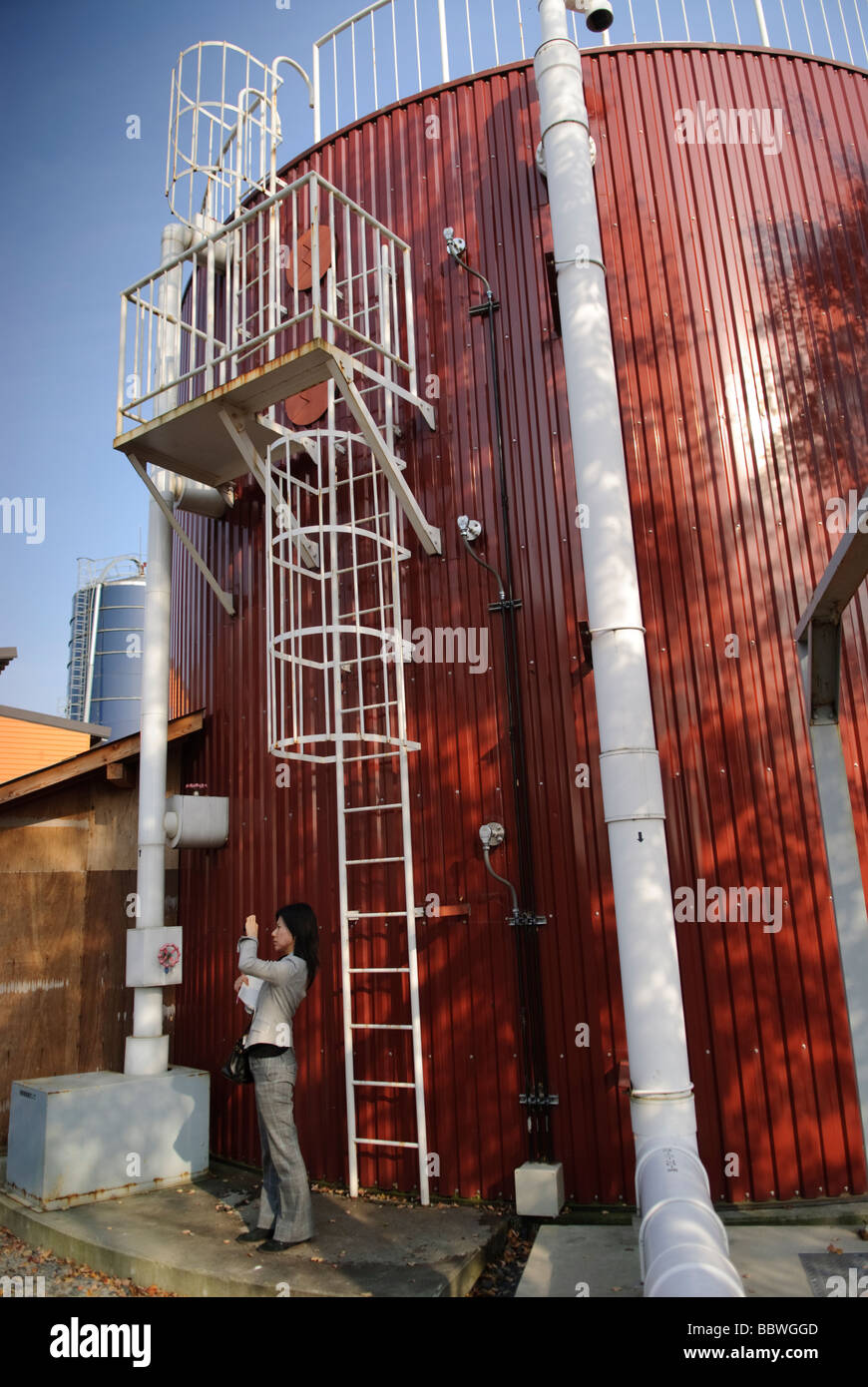 A biogas plant in Kuzumaki The plant extracts methane from manure to ...