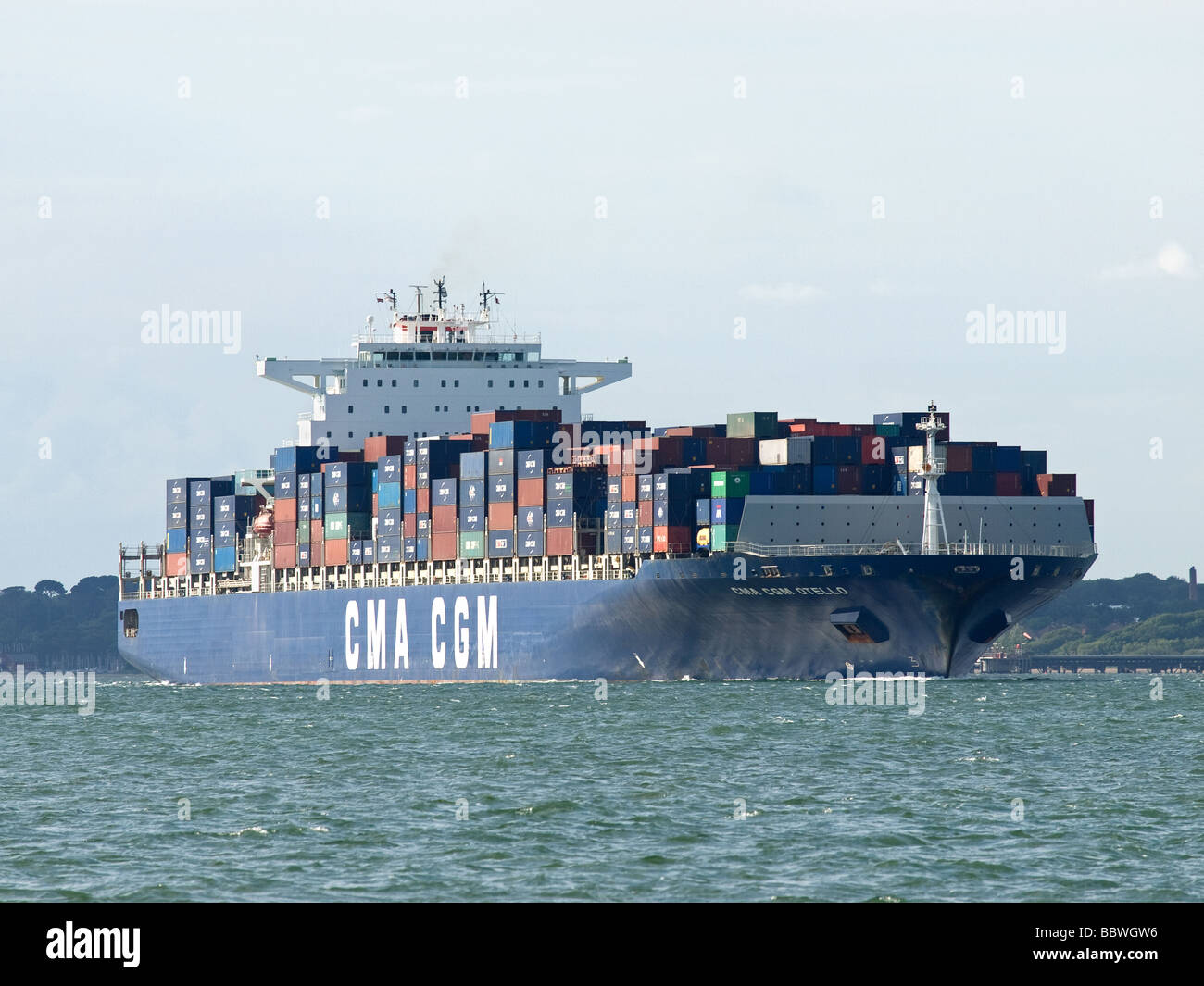 Container ship CMA CGM Otello leaving Southampton UK Stock Photo - Alamy