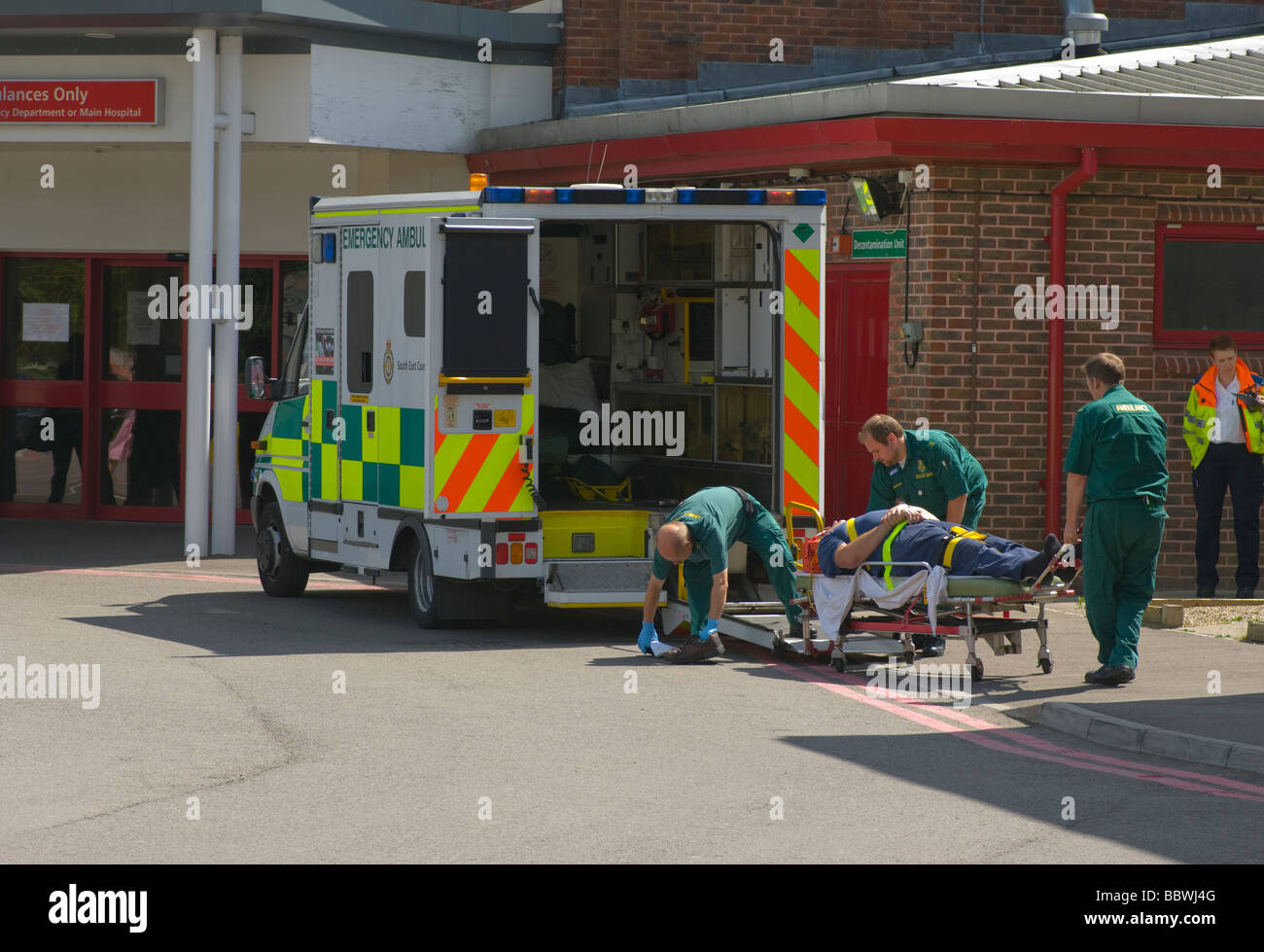 Ambulance Crew Offloading a Patient at The Emergency Department East ...