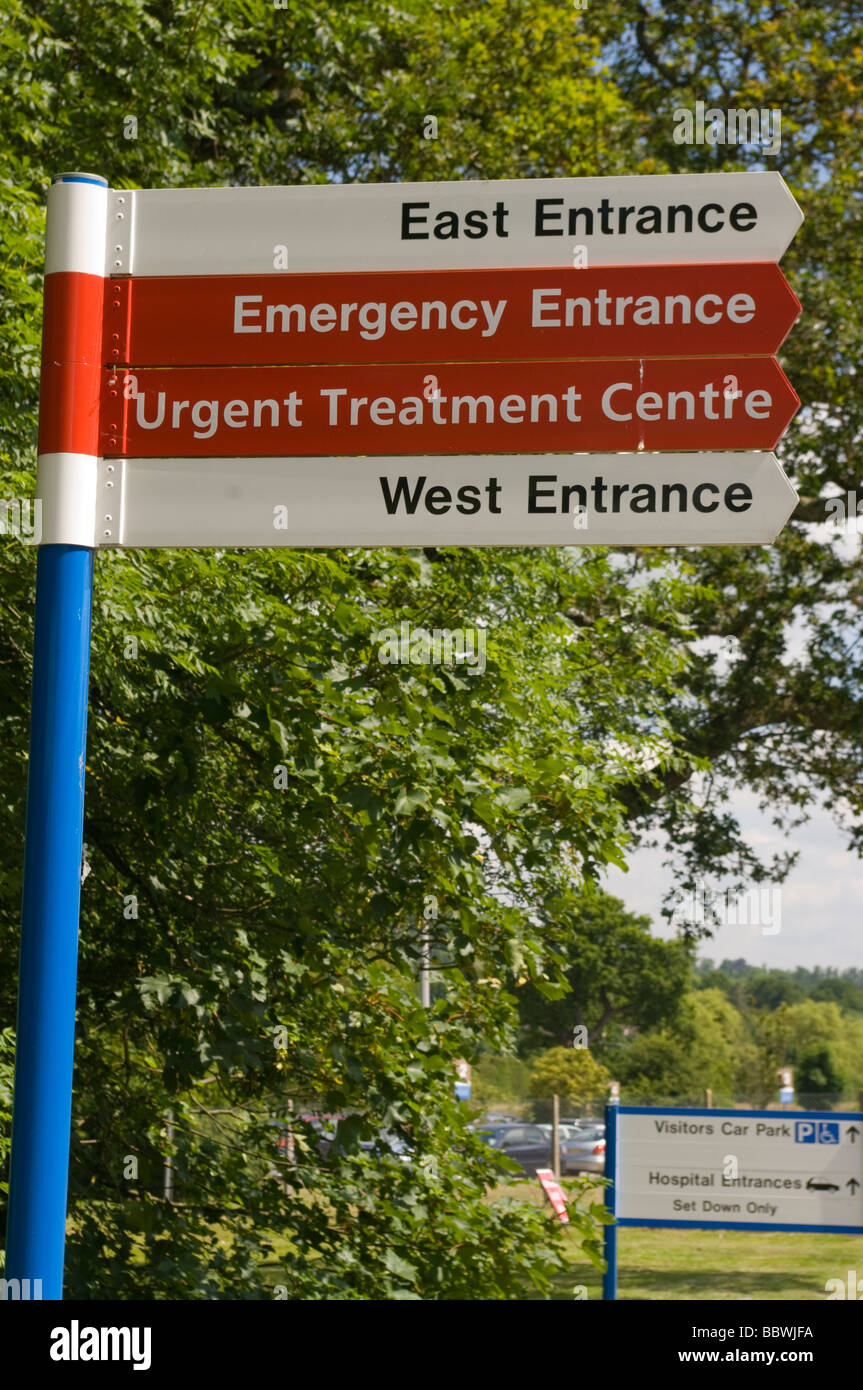 Information and Directions Sign East Surrey NHS Hospital Redhill Surrey ...