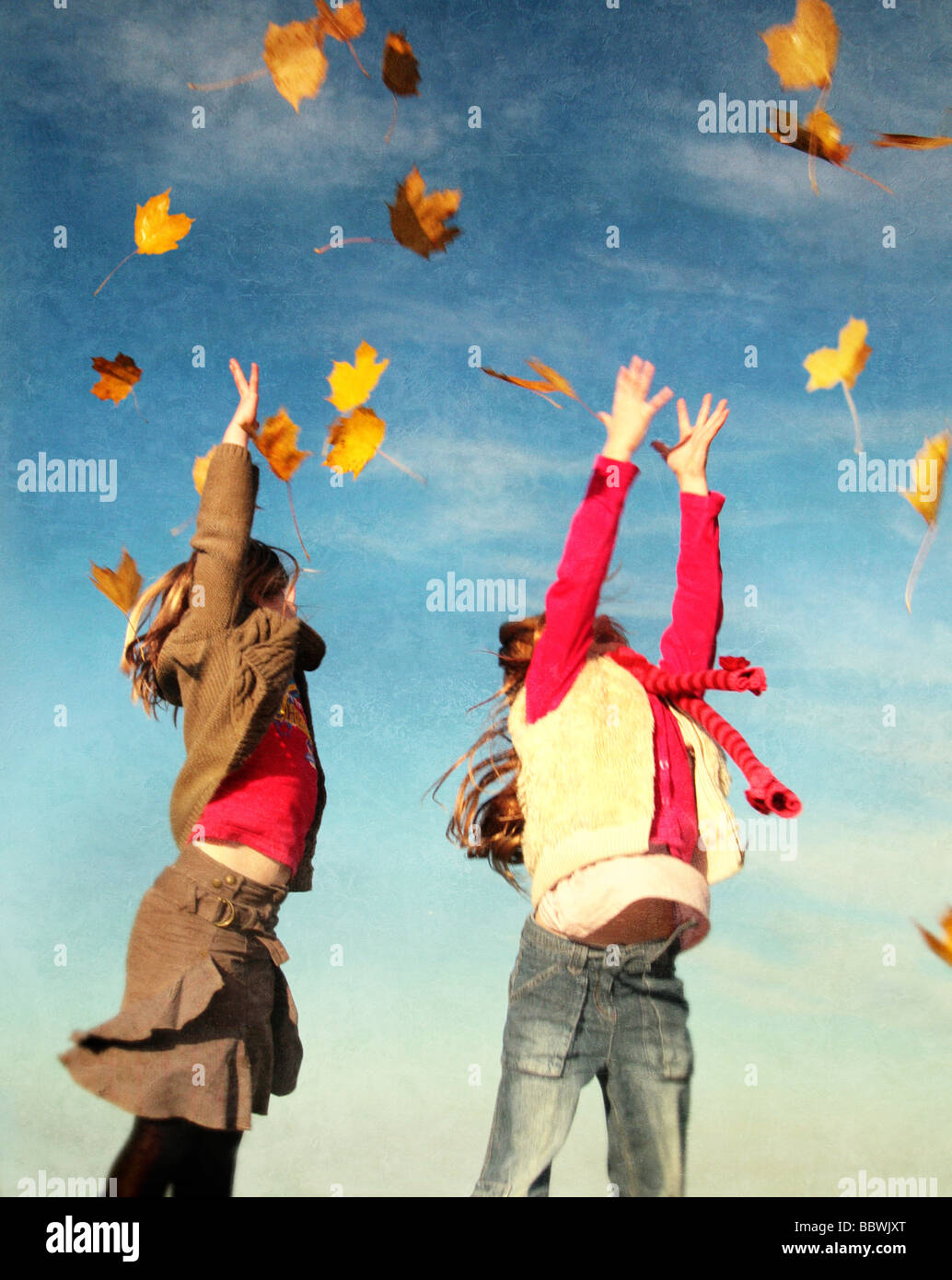 Catching falling leaves hi-res stock photography and images - Alamy