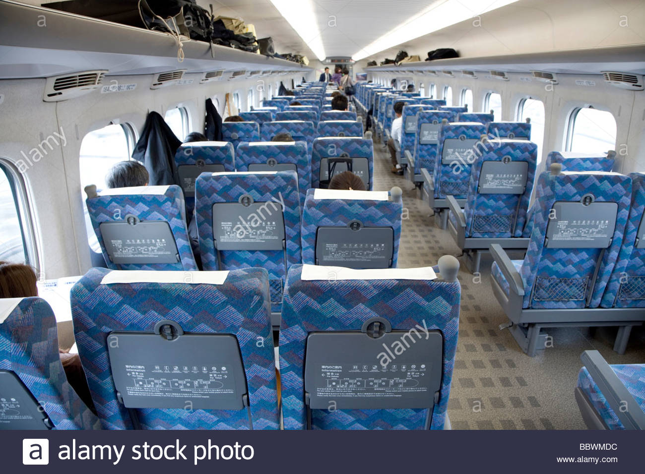 Interior High Speed Shinkansen Bullet Train Stock Photos & Interior High Speed Shinkansen Bullet ...