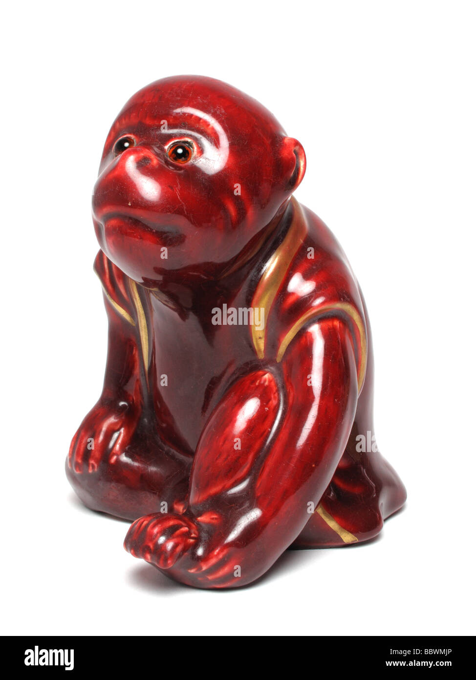 Antique Bernard Moore flambe and gold monkey c.1930 Stock Photo - Alamy