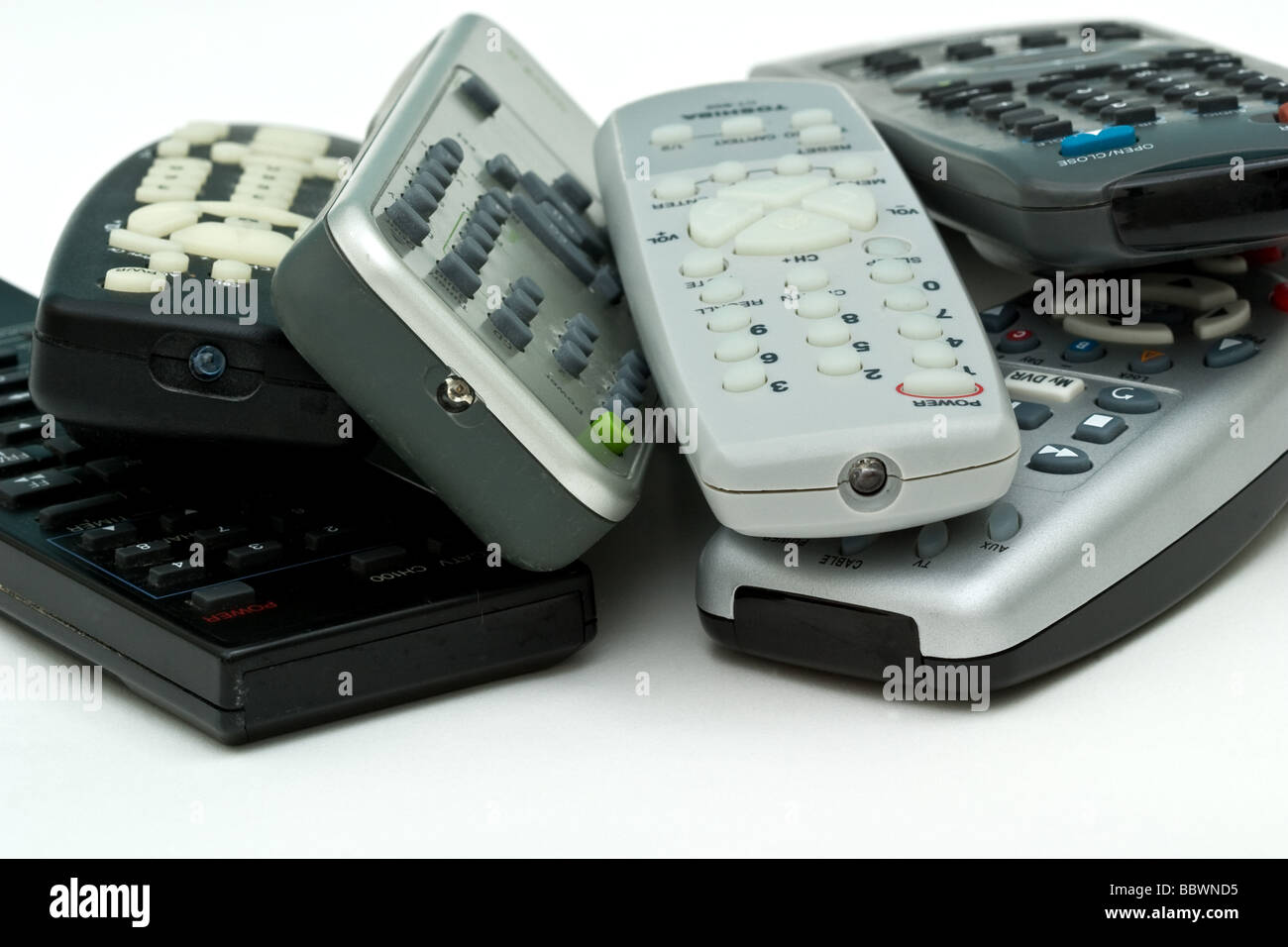 Pile of various remote controls for electronics Stock Photo - Alamy