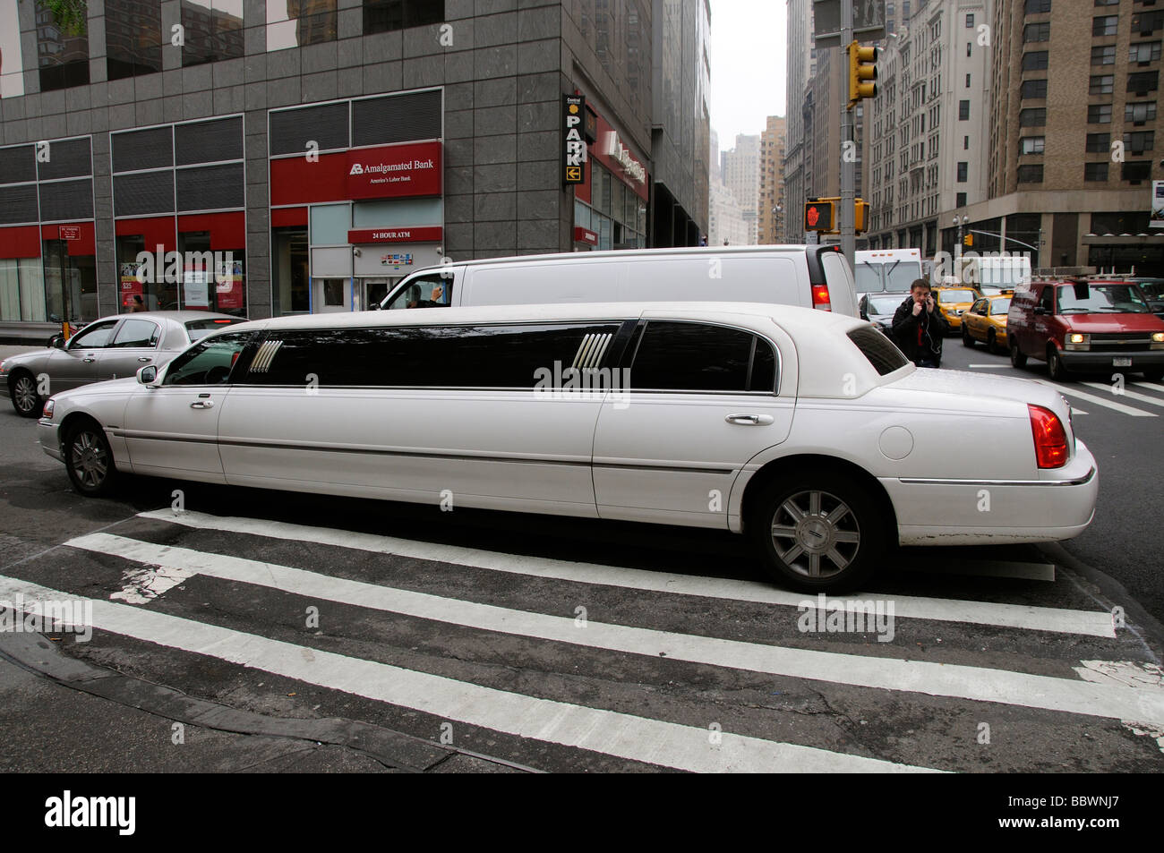 Stretched limo downtown New York USA Stock Photo - Alamy