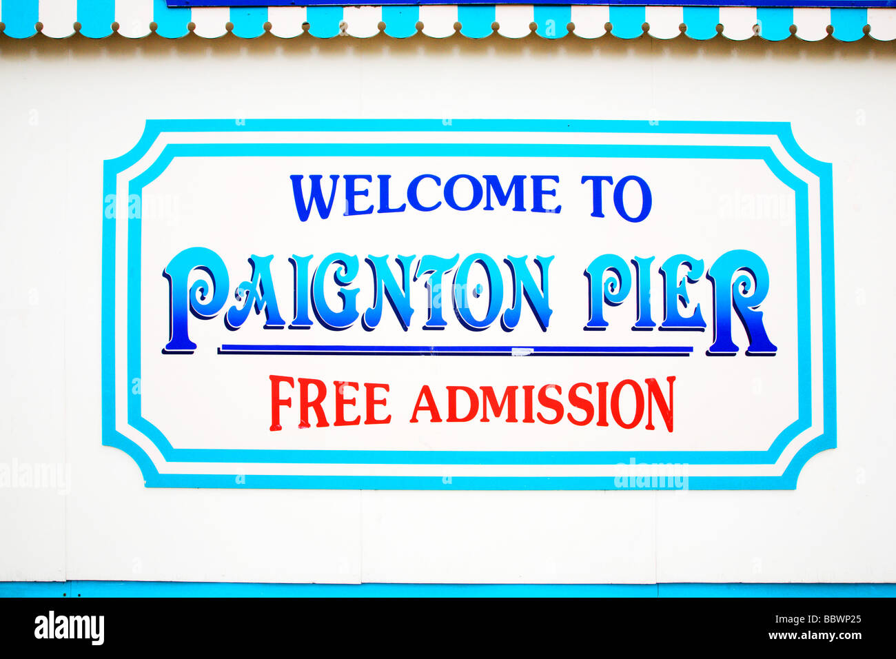 Welcome to Paignton Pier Sign Paignton Devon England Stock Photo - Alamy