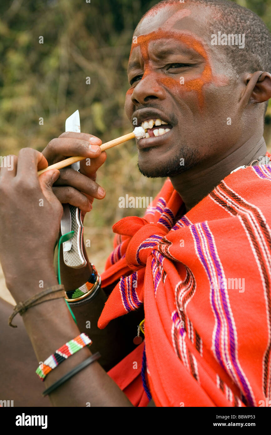 Maasai warrior making arrow - Maji Moto Maasai Village - near Narok ...