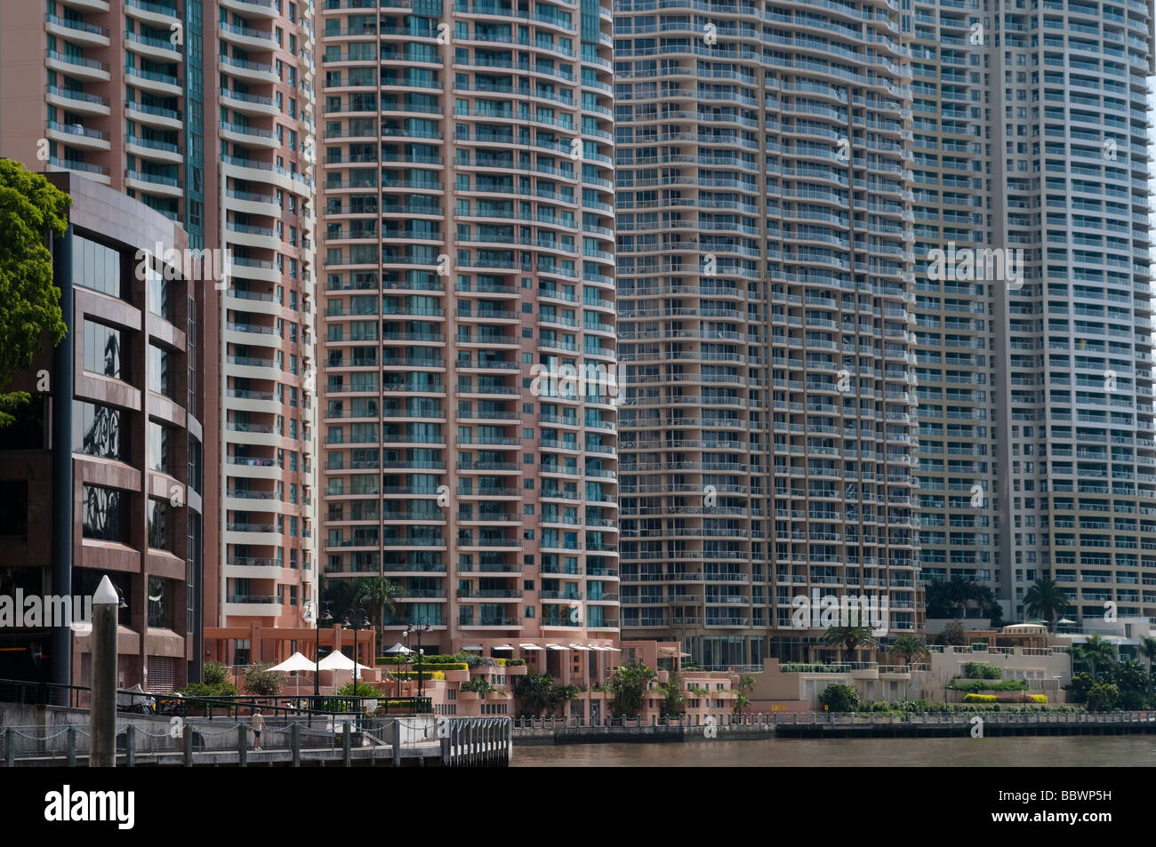 High rise tower blocks at Riverside Brisbane Queensland Australia Stock ...