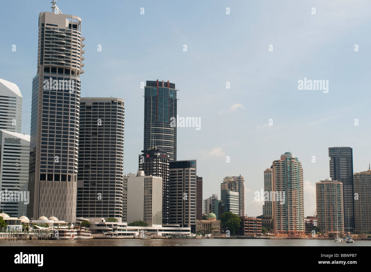 High rise tower blocks at Riverside Brisbane Queensland Australia Stock ...