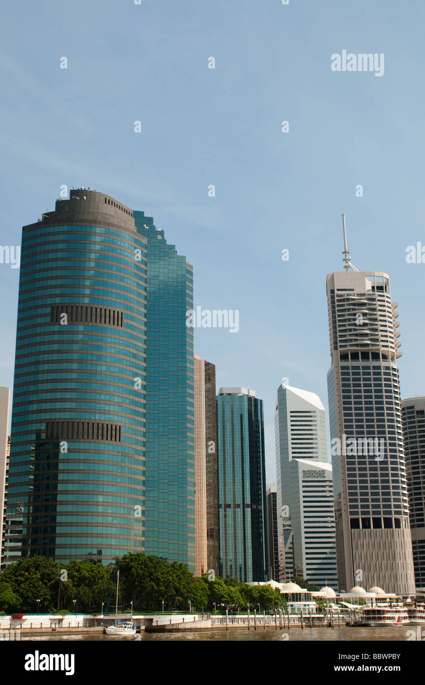 High rise tower blocks at Riverside Brisbane Queensland Australia Stock ...