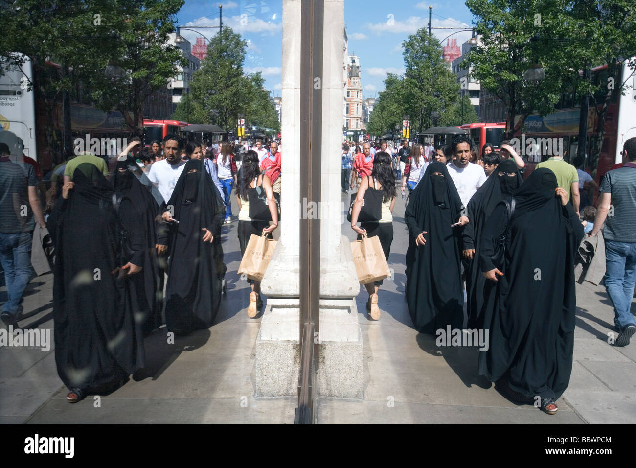 Muslim ladies in oxford street london Stock Photo - Alamy
