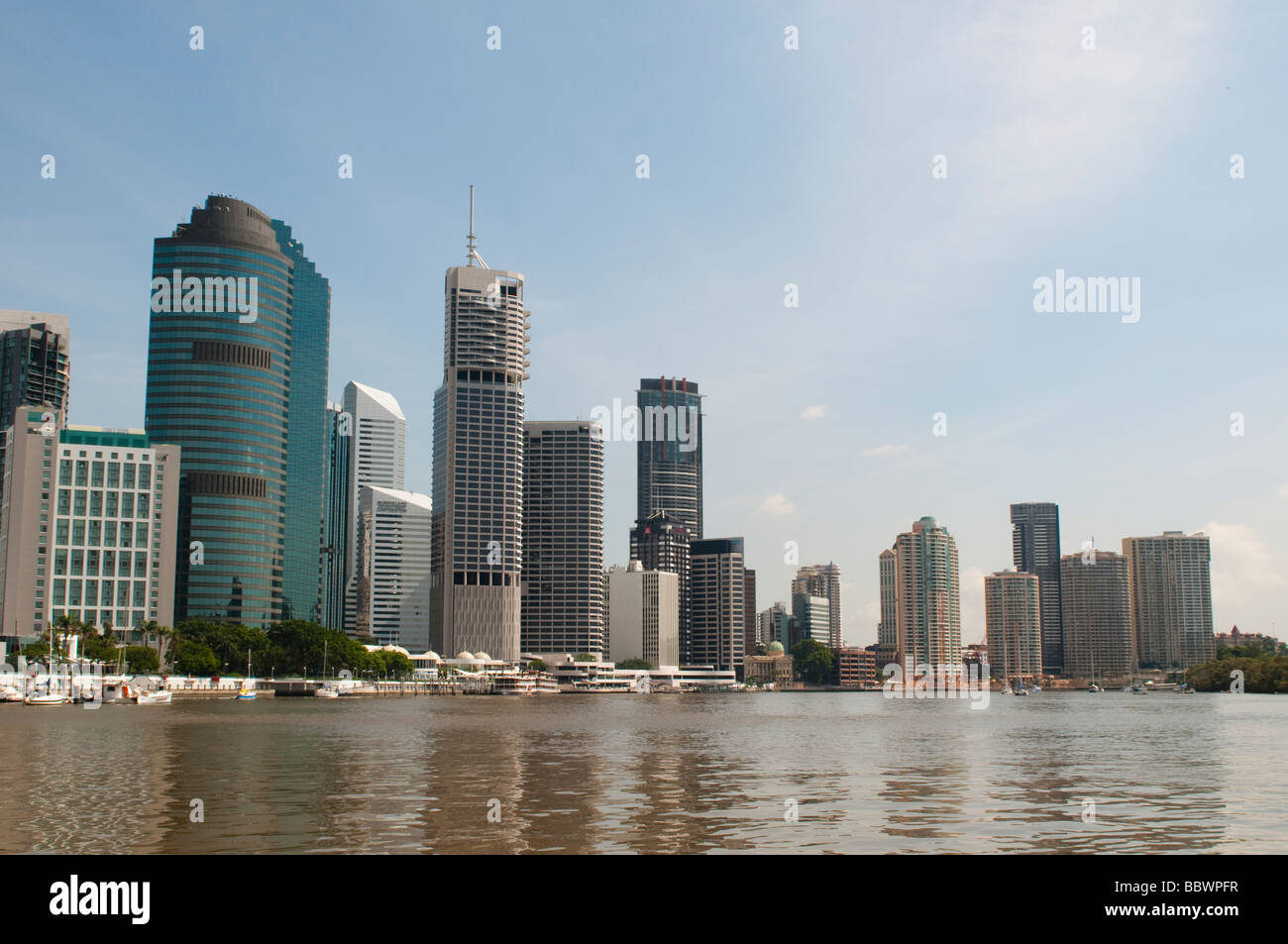 High rise tower blocks at Riverside Brisbane Queensland Australia Stock ...