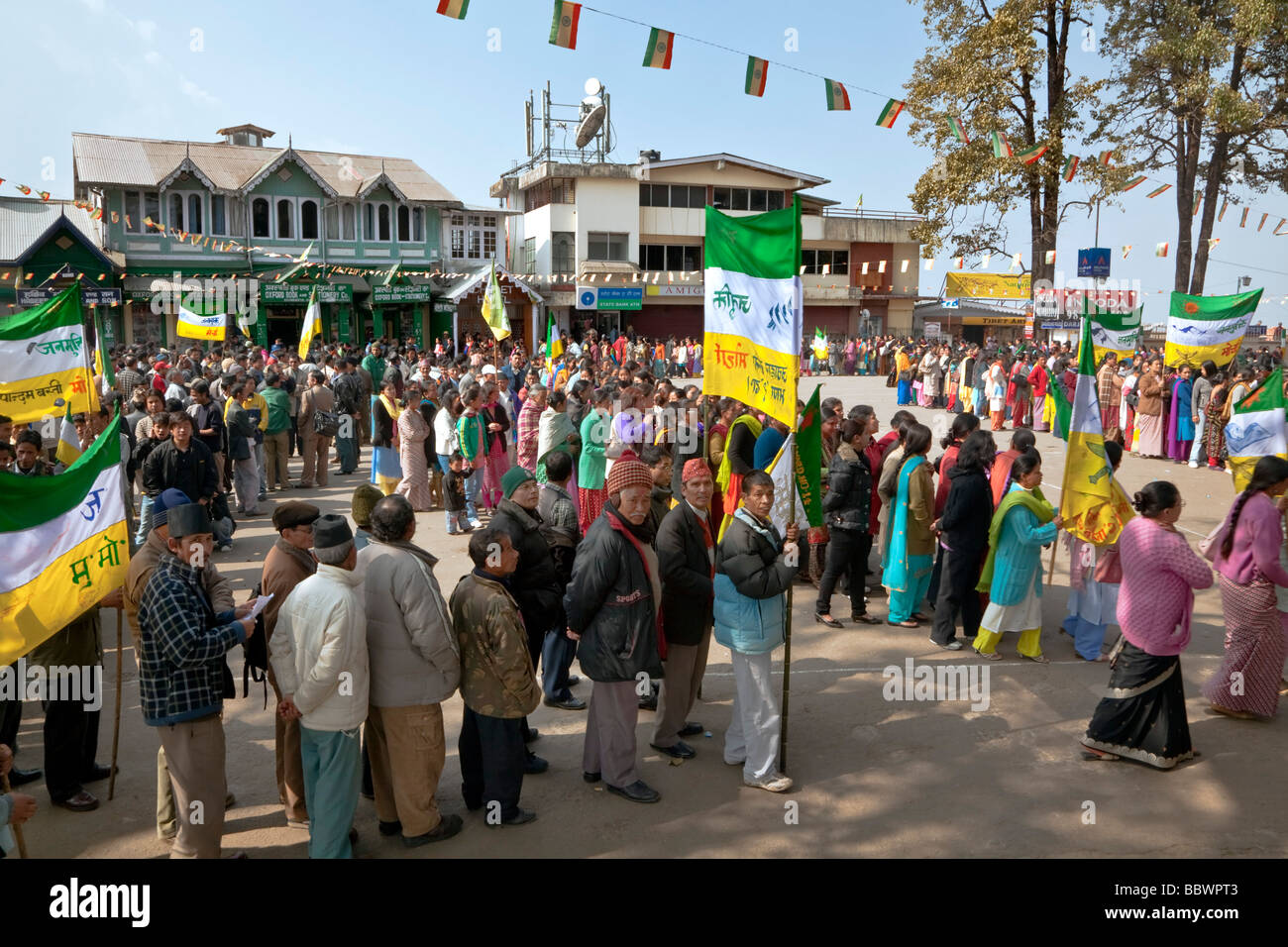 Gorkhaland protest march in Darjeeling by the Gorkha Jana Mukti Morcha ...