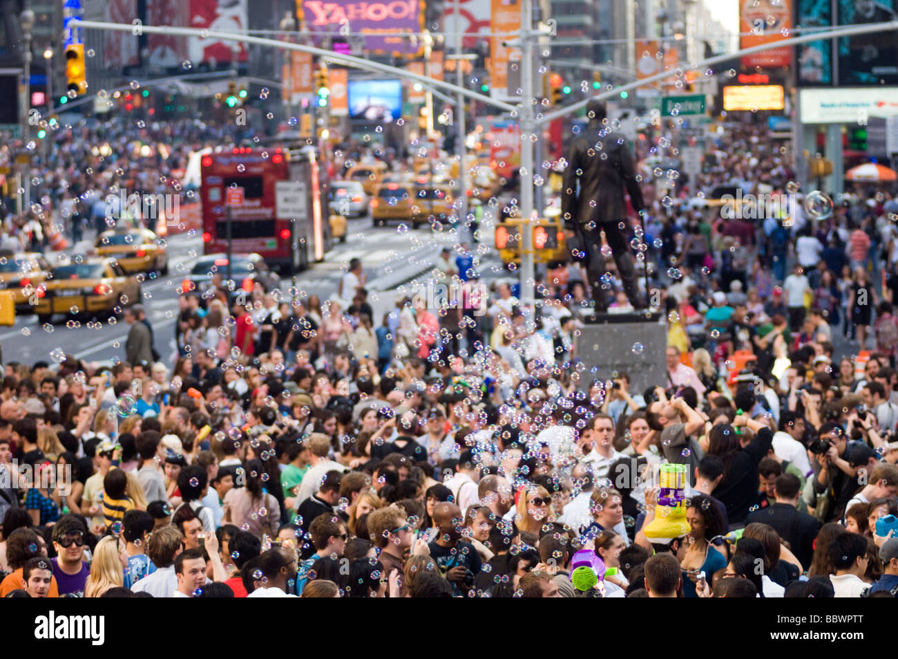 Hundreds of people gather in Times Square in New York to launch ...