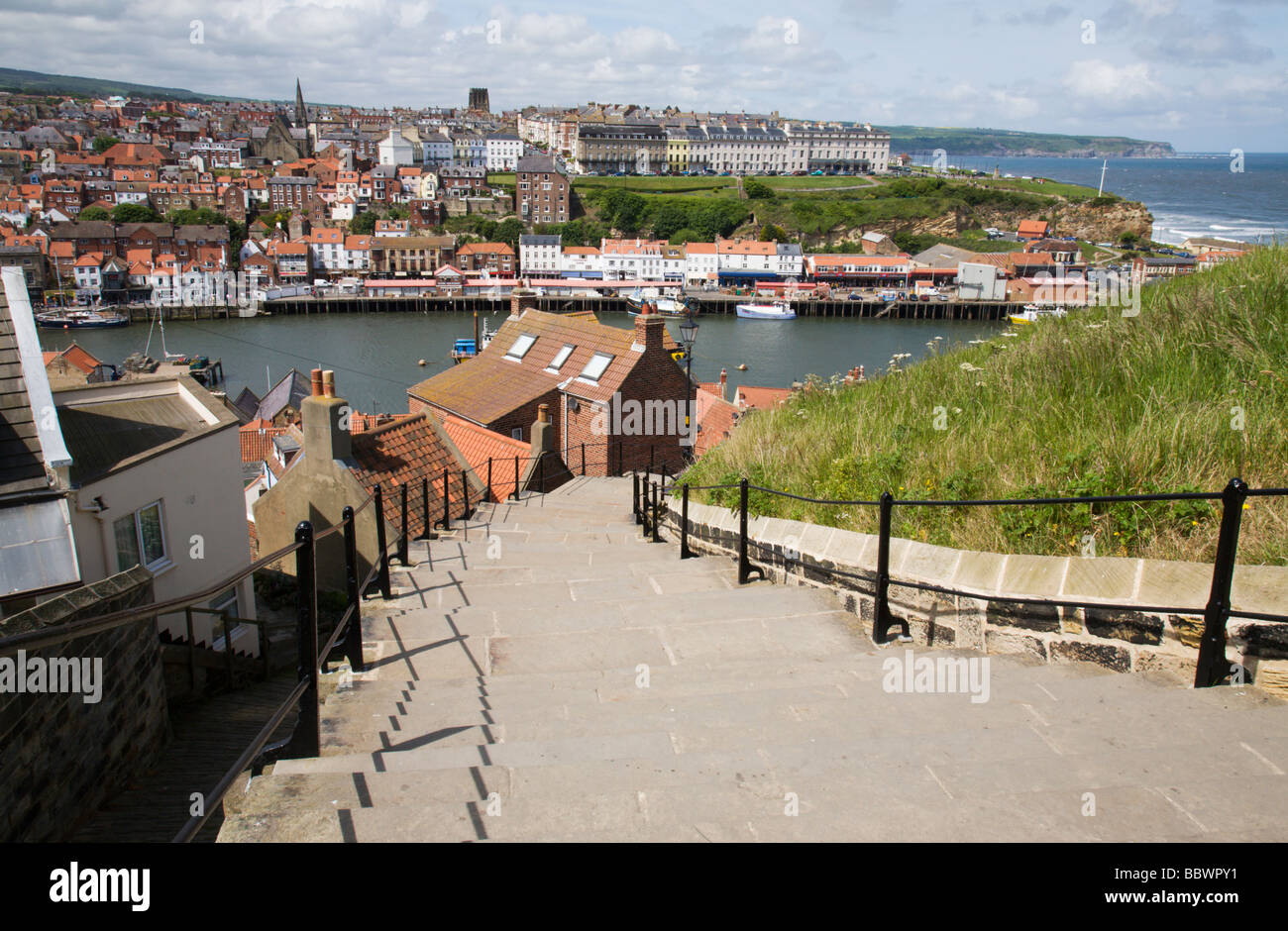 St Mary's church steps, Whitby, North Yorkshire, England, UK Stock ...