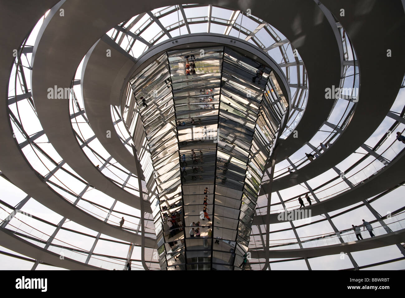 The inside of the cupola in The Reichstag building in Berlin Stock ...