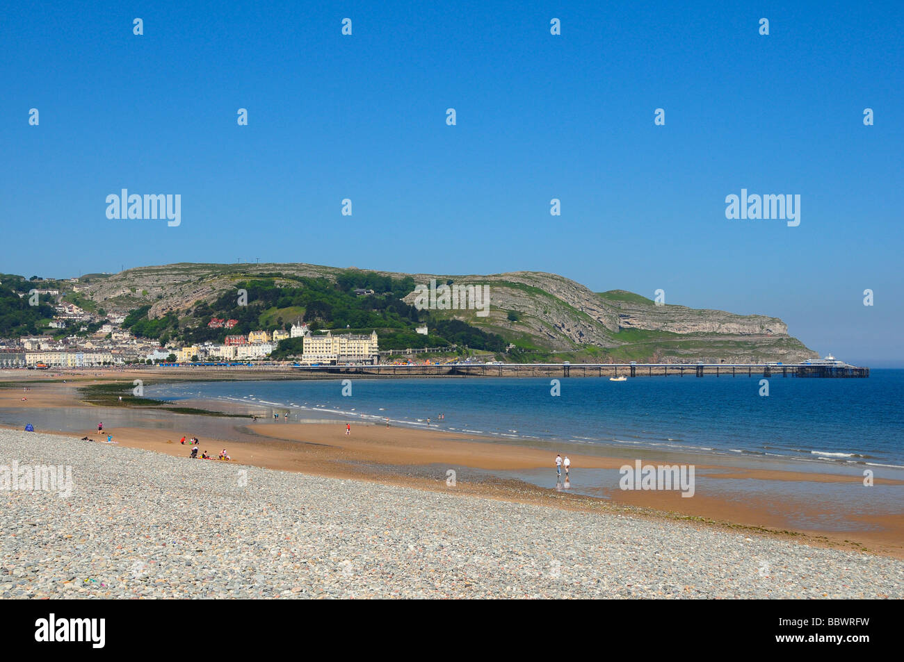 Llandudno beach looking towards the Great Orme, Llandudno, North Wales ...