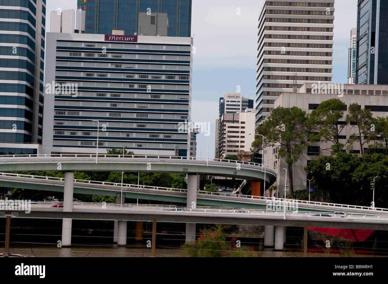 Riverside Expressway and modern high rise buildings Brisbane Australia ...