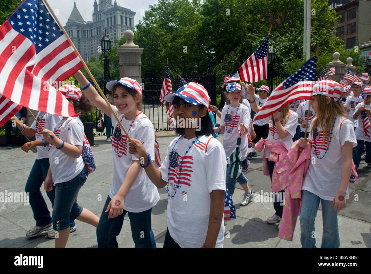Students the Immaculate Conception School march in the annual Flag Day ...