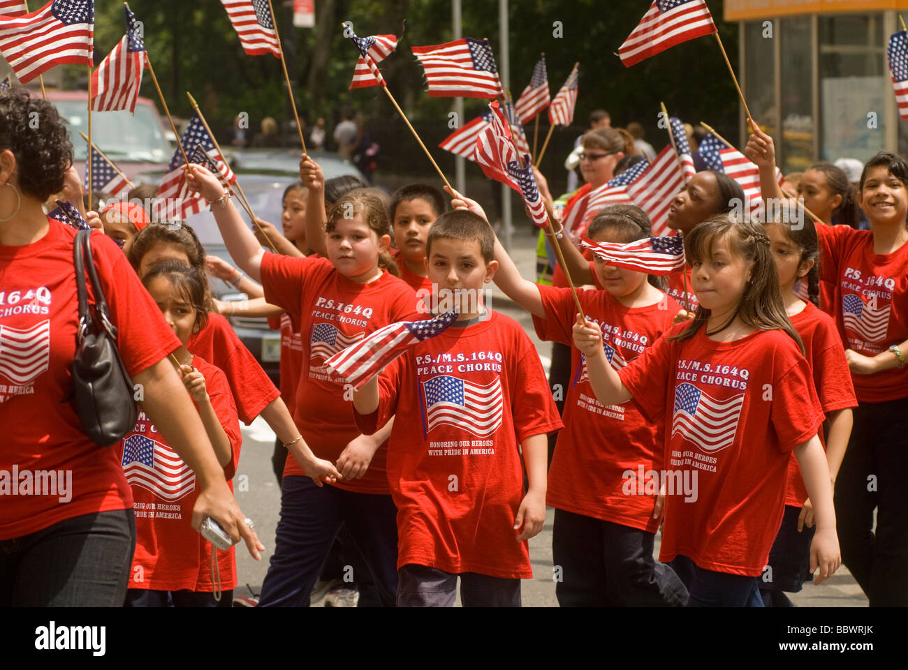Students from PS MS 164Q school march in the annual Flag Day Parade in ...