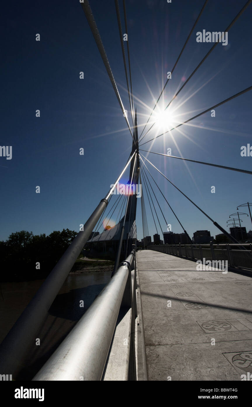 The Provencher Bridge across the Red River, Winnipeg, Canada Stock ...