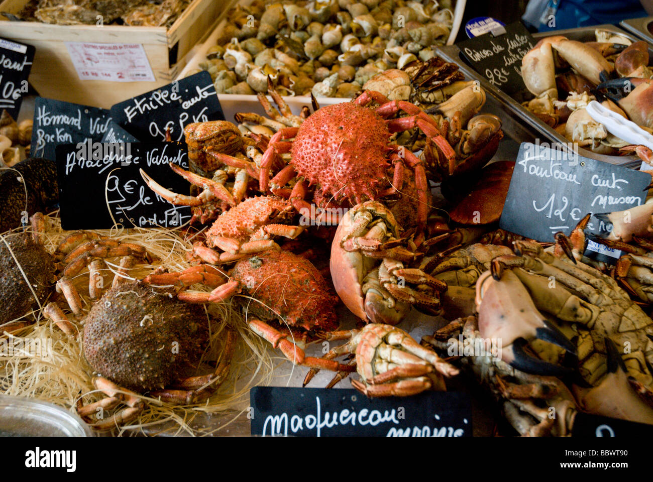 Normandy fish market Stock Photo - Alamy