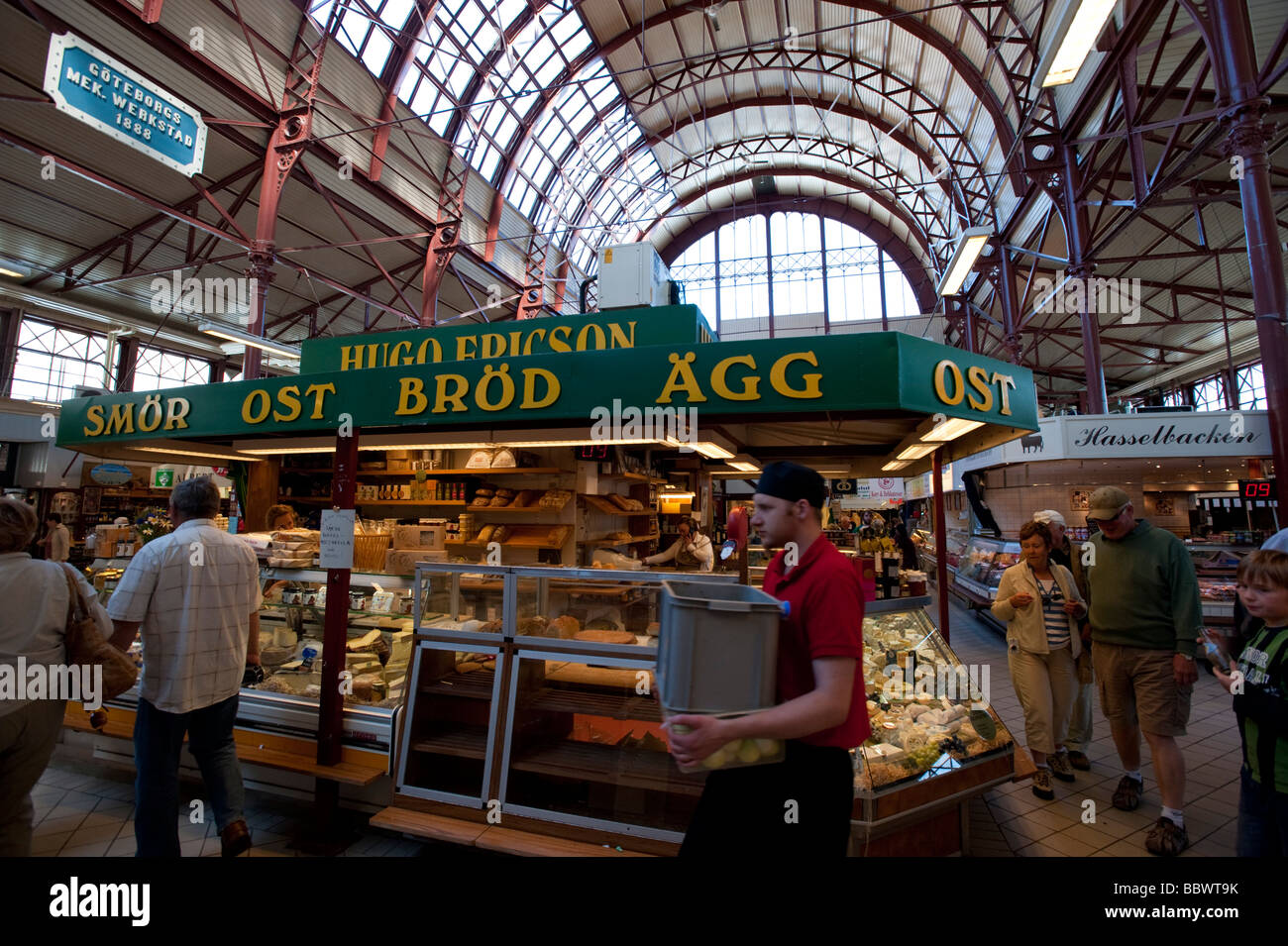 saluhallen indoor market with many food stalls in Kungstorget in ...
