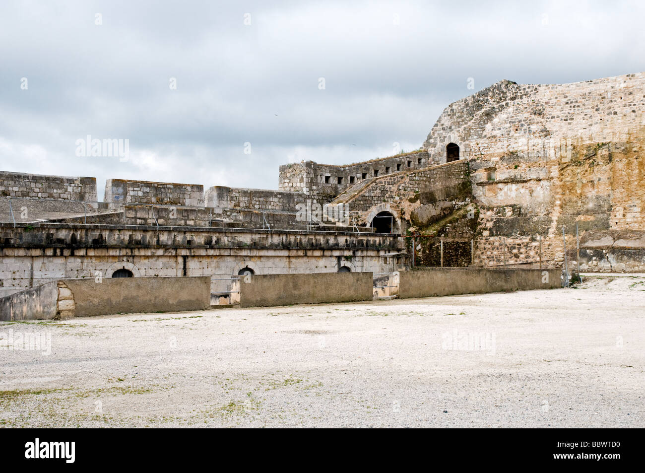 The walls battlements and parapets as seen from the parade ground of ...