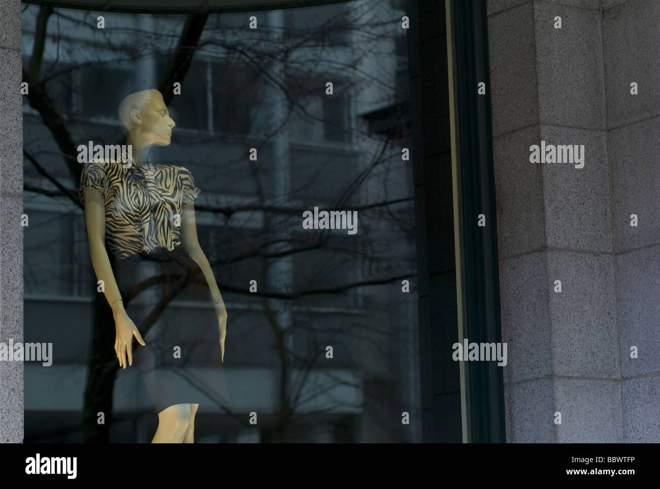 Manikin in store window Stock Photo - Alamy