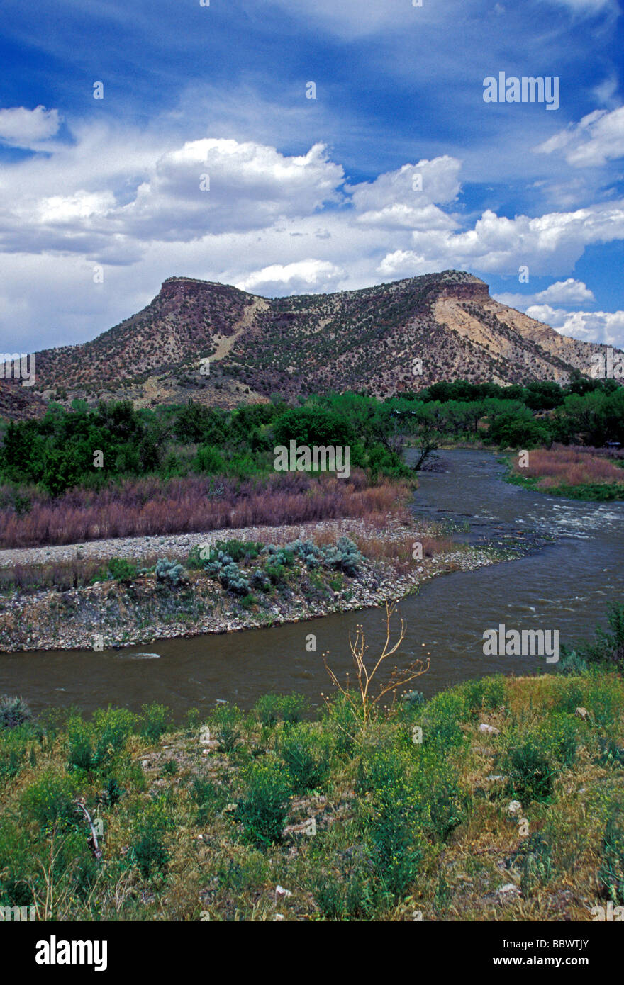 Rio Grande, near Pilar, south of Taos, Taos County, New Mexico, United ...