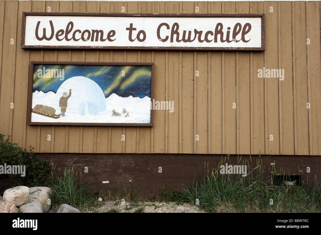 Welcome to Churchill sign Churchill Canada Stock Photo - Alamy