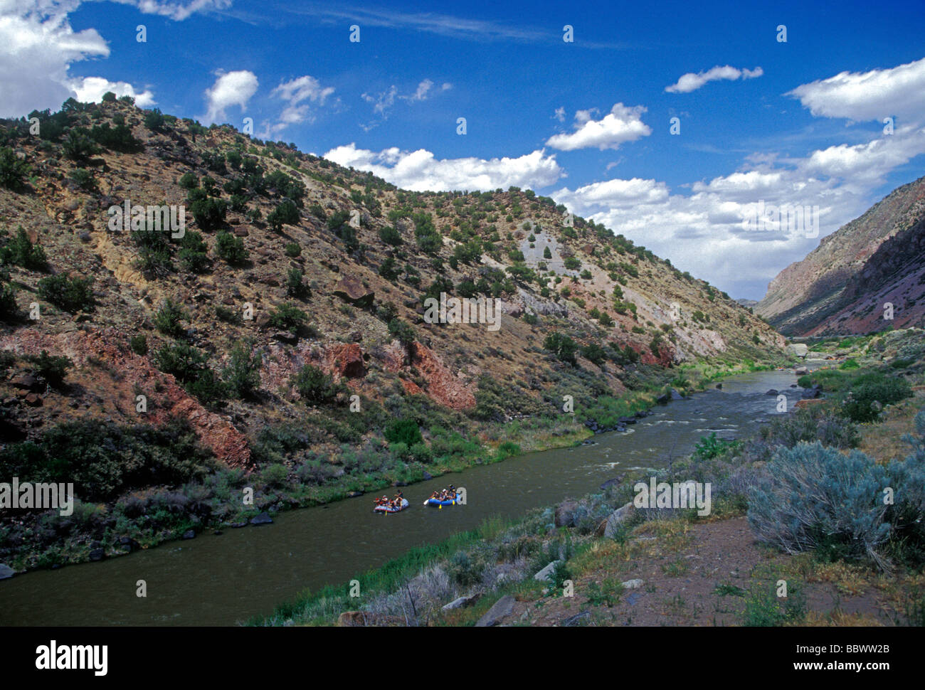 tourists, river rafter, river rafters, river rafting, Rio Grande, near ...