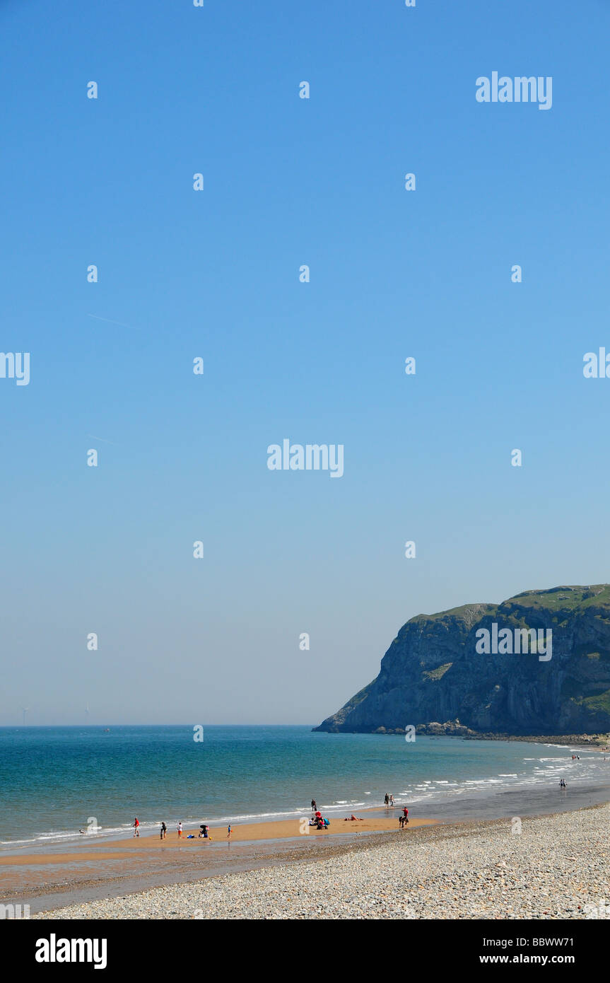 Llandudno beach looking towards the Little Orme, Llandudno, North Wales ...