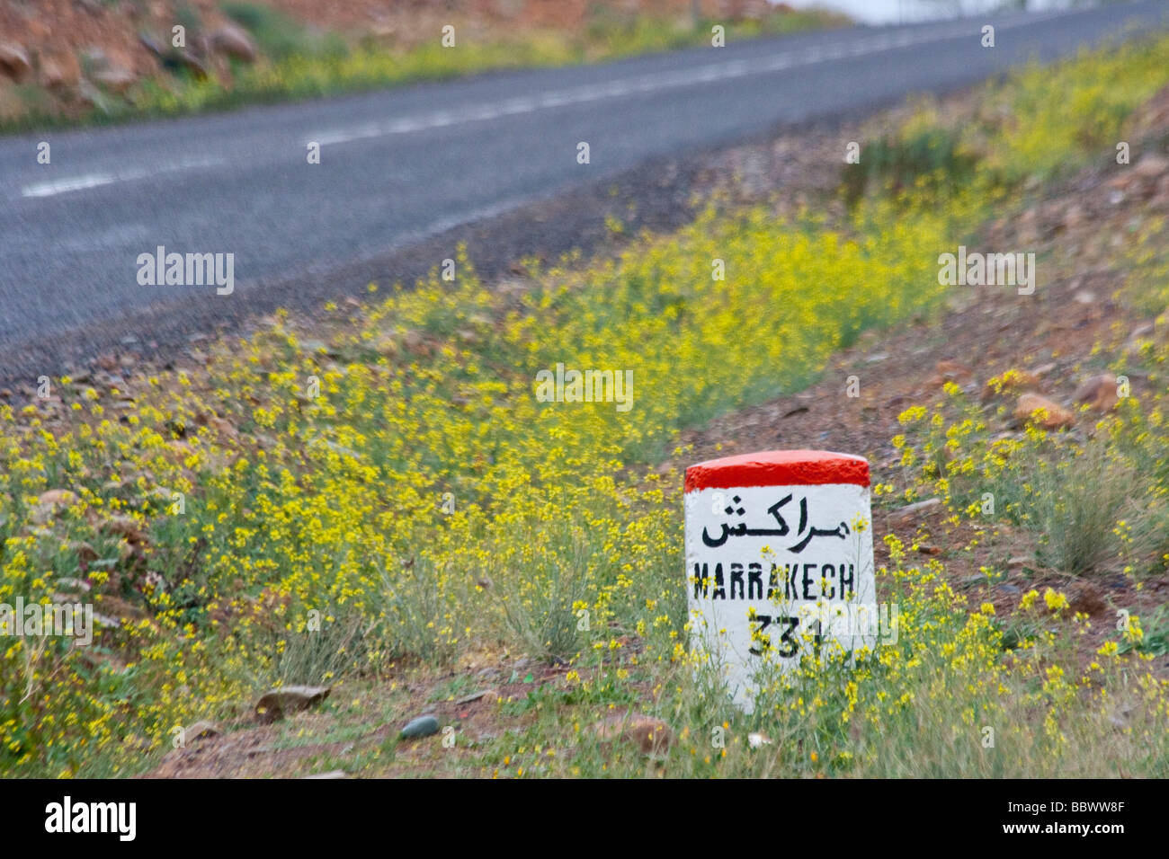 Road sign in morocco hi-res stock photography and images - Alamy