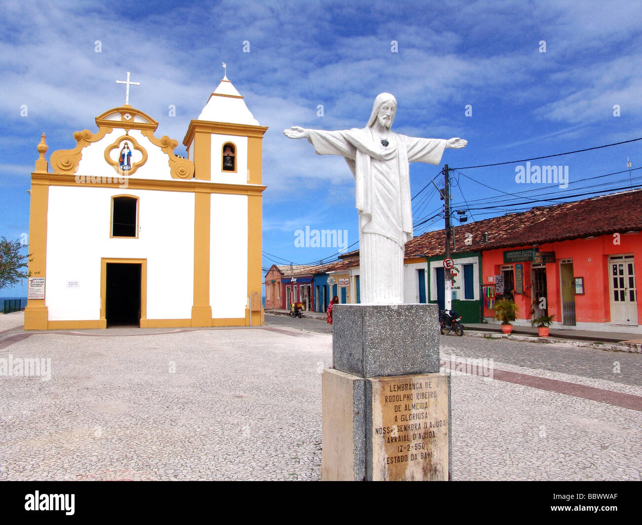 a sacred church building with jesus statue at bahia brazil Stock Photo ...