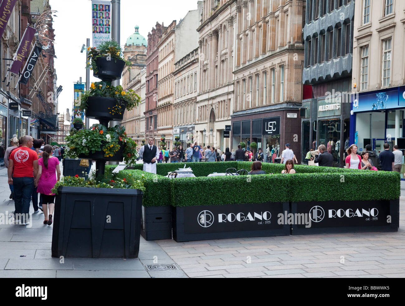 Rogano restaurant, outdoor seated area on Buchanan Street, Glasgow ...