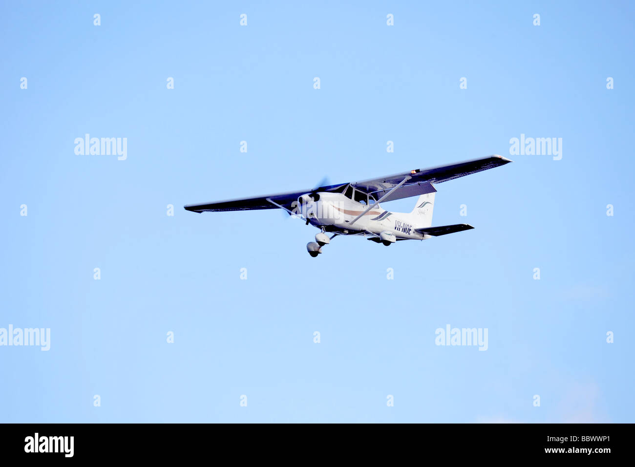 Cessna Light single engine aircraft coming into land after training ...